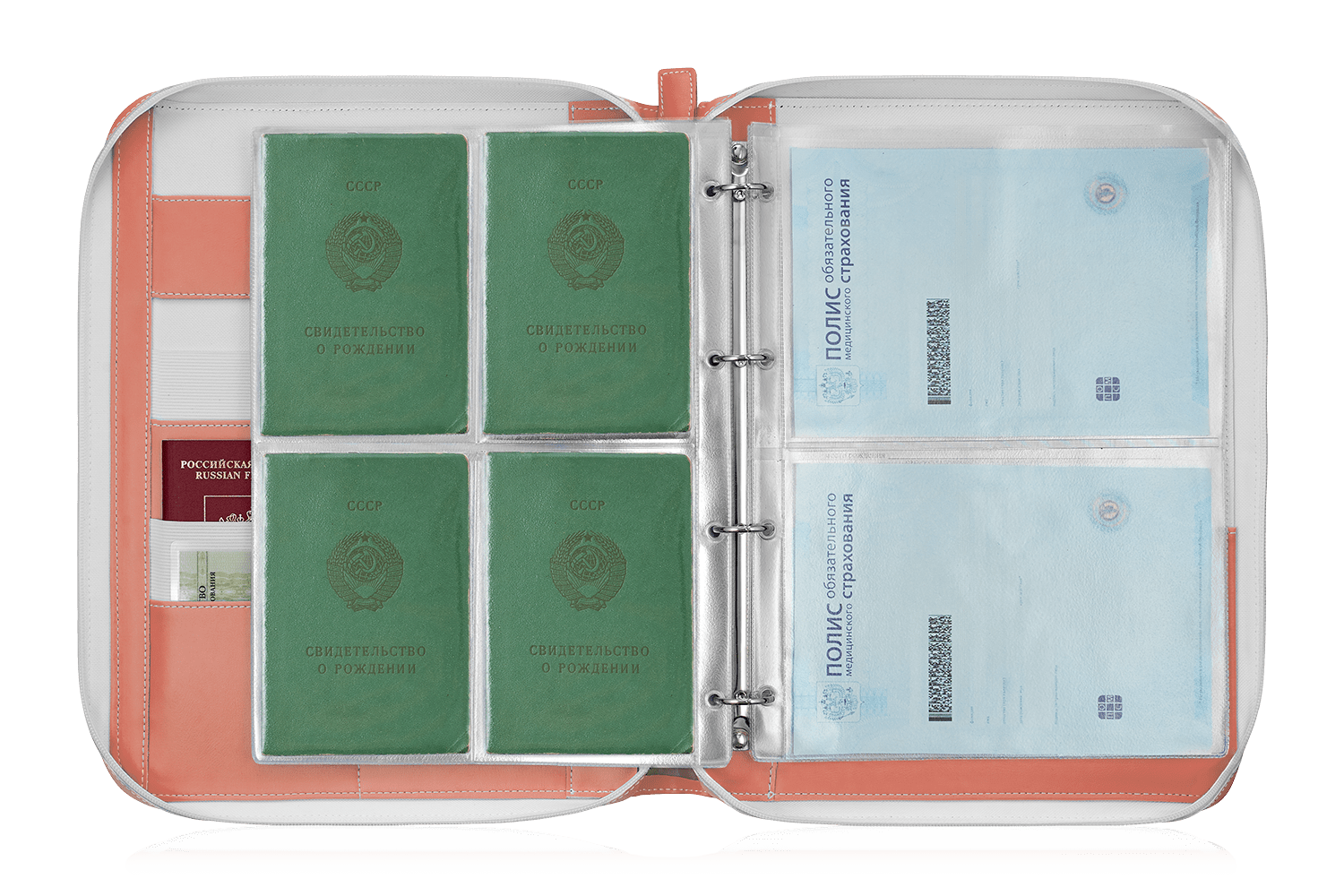 Дела Семейные Eco Peach коралловая папка для хранения семейных ...